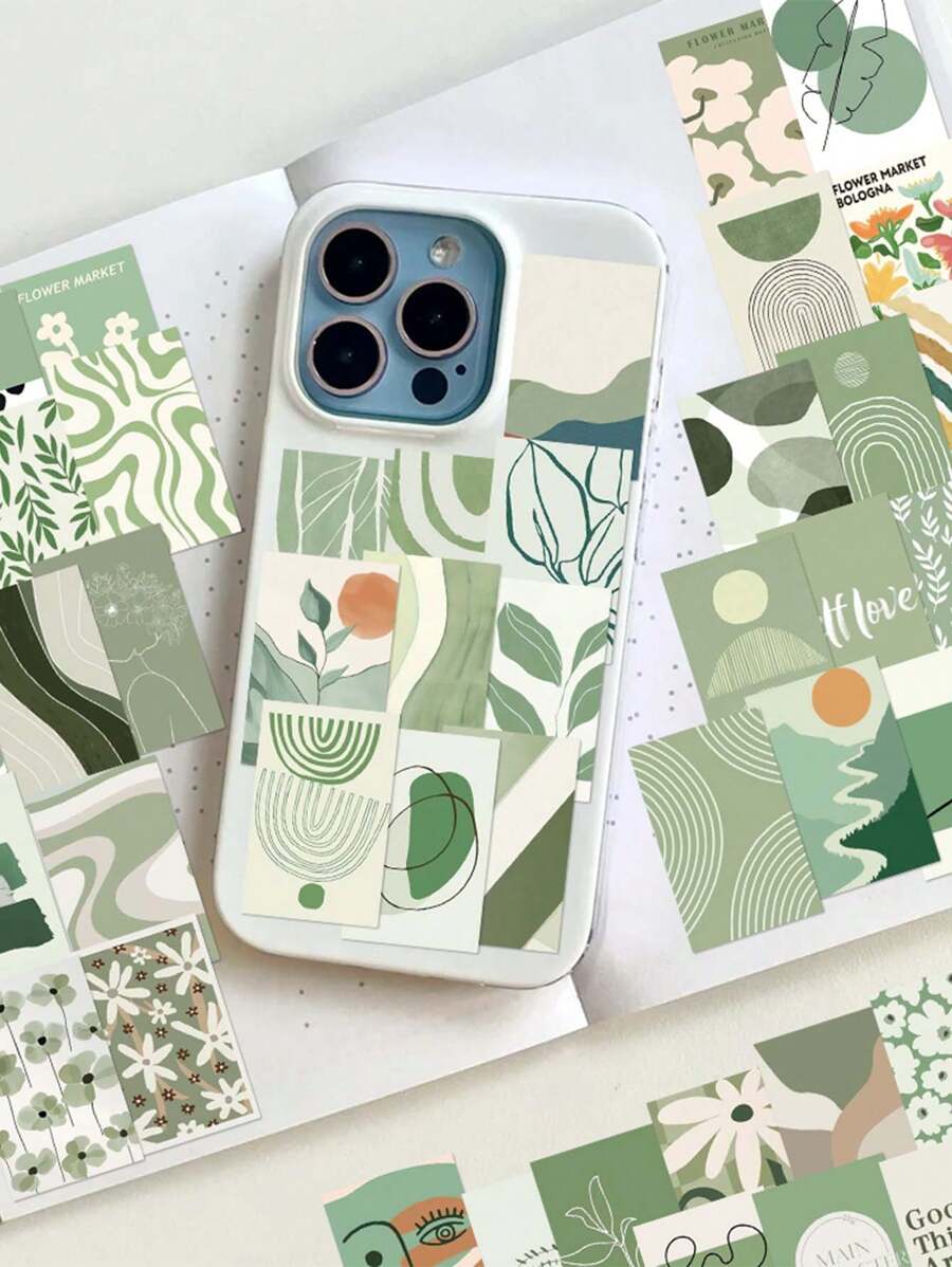 50pcs Sage Green Stickers For Luggage Laptop Computer Scrapbook ...