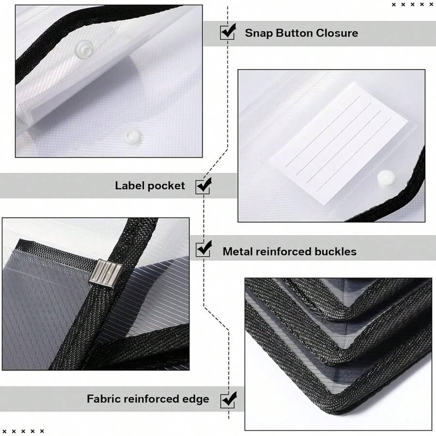 Plastic File Folders, Pack Of 5 Expandable Envelope File Organizers ...