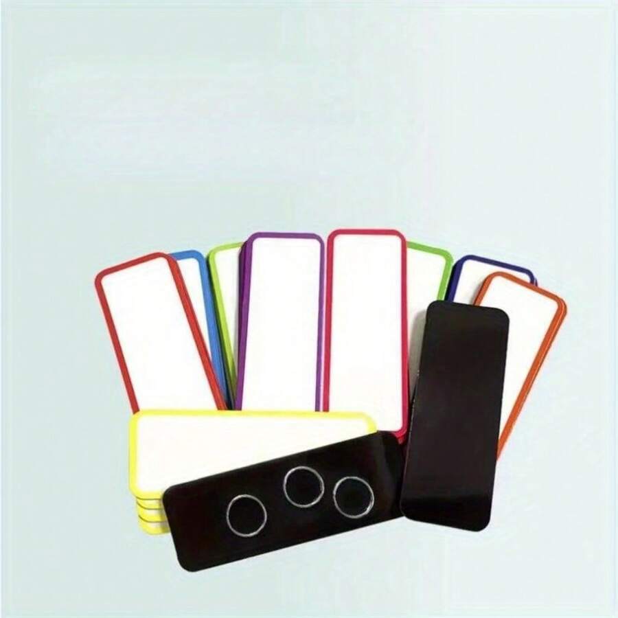 27 Sheets Colorful Magnetic Name Tag Label Dry Erase Reusable Sticker ...