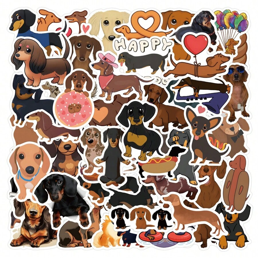 60Pcs Dachshund Stickers Dog Stickers Pet Stickers Puppy Stickers ...