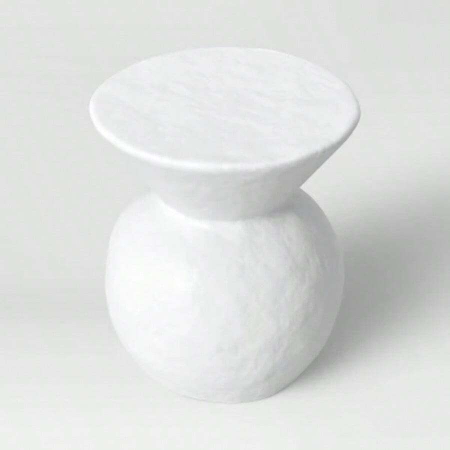 Ceramic Accent Table White : Modern Bell-Shaped, No Assembly Required ...