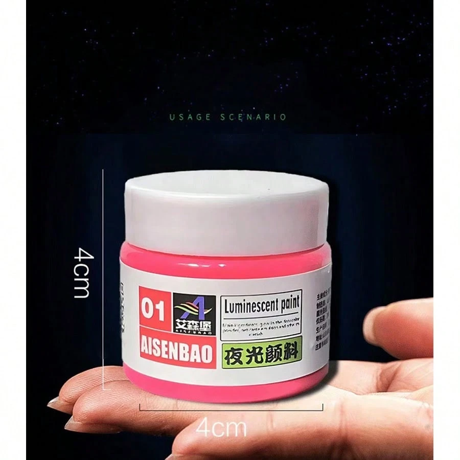 1pc Luminous Pigment, Acrylic Glow In The Dark Paint, Waterproof ...
