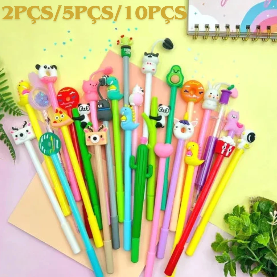 KIT WITH 2/5/10 Units Cute Creative Gel Pens Kawaii Animated Characters ...