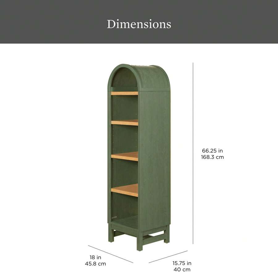 Better Homes & Gardens Juliet Narrow Arch Bookcase, Light Honey Finish ...