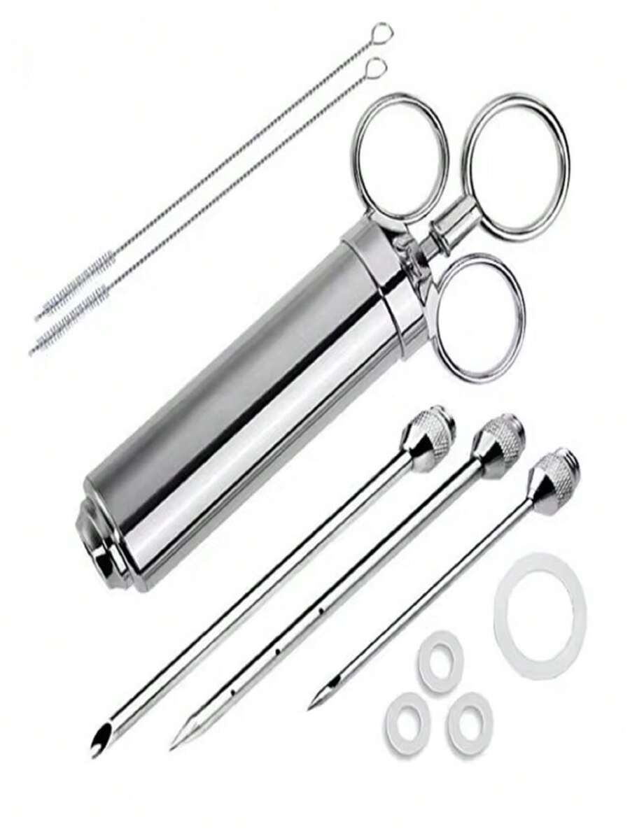 Meat Syringe With 3 Stainless Steel Needles, Kitchen Utensils For Meat ...