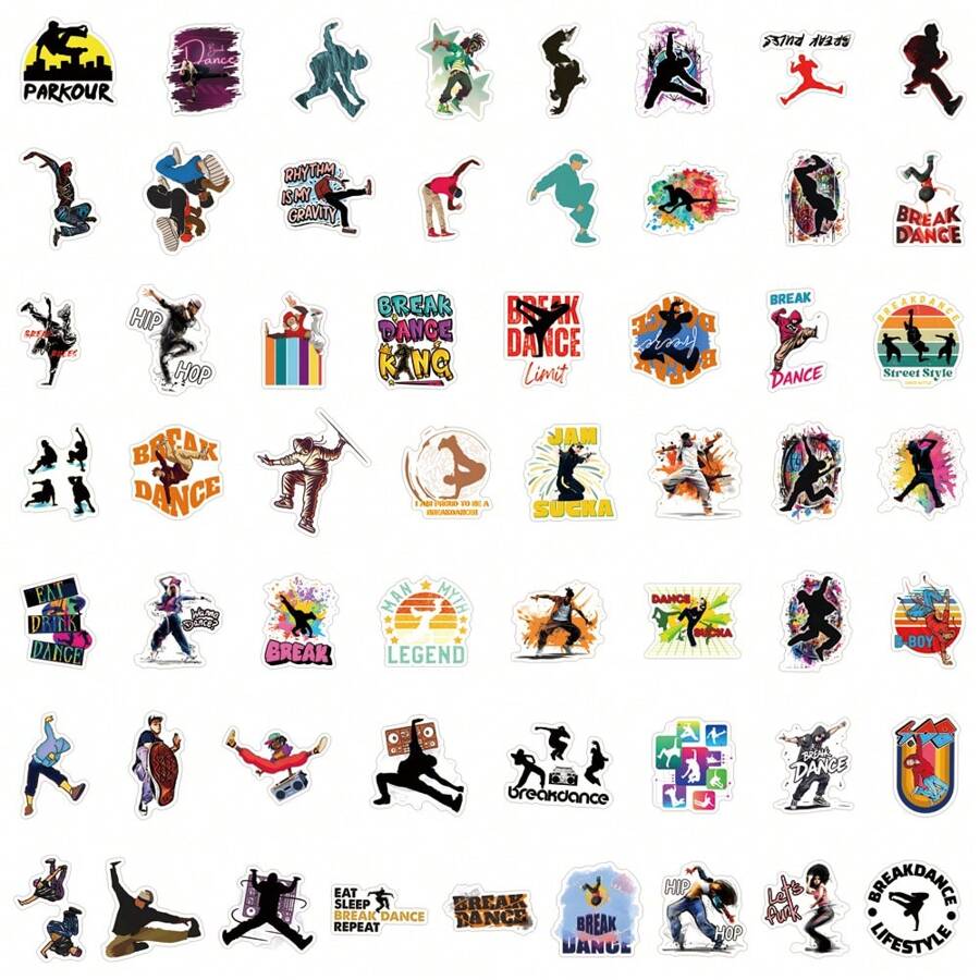 57Pcs Breakdancing Stickers Breakdance Decals Breakdancer Gifts Funny ...