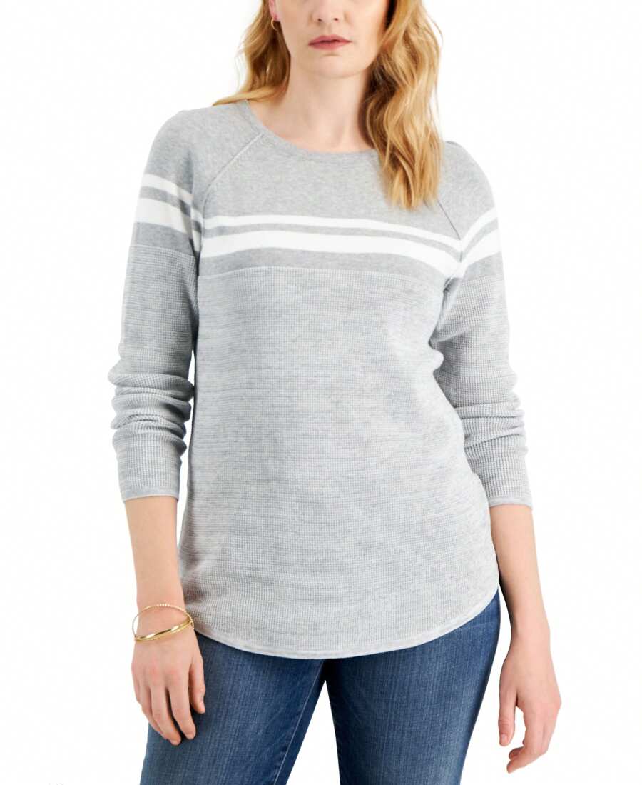 Women's Cotton Colorblocked Sweater | SHEIN USA