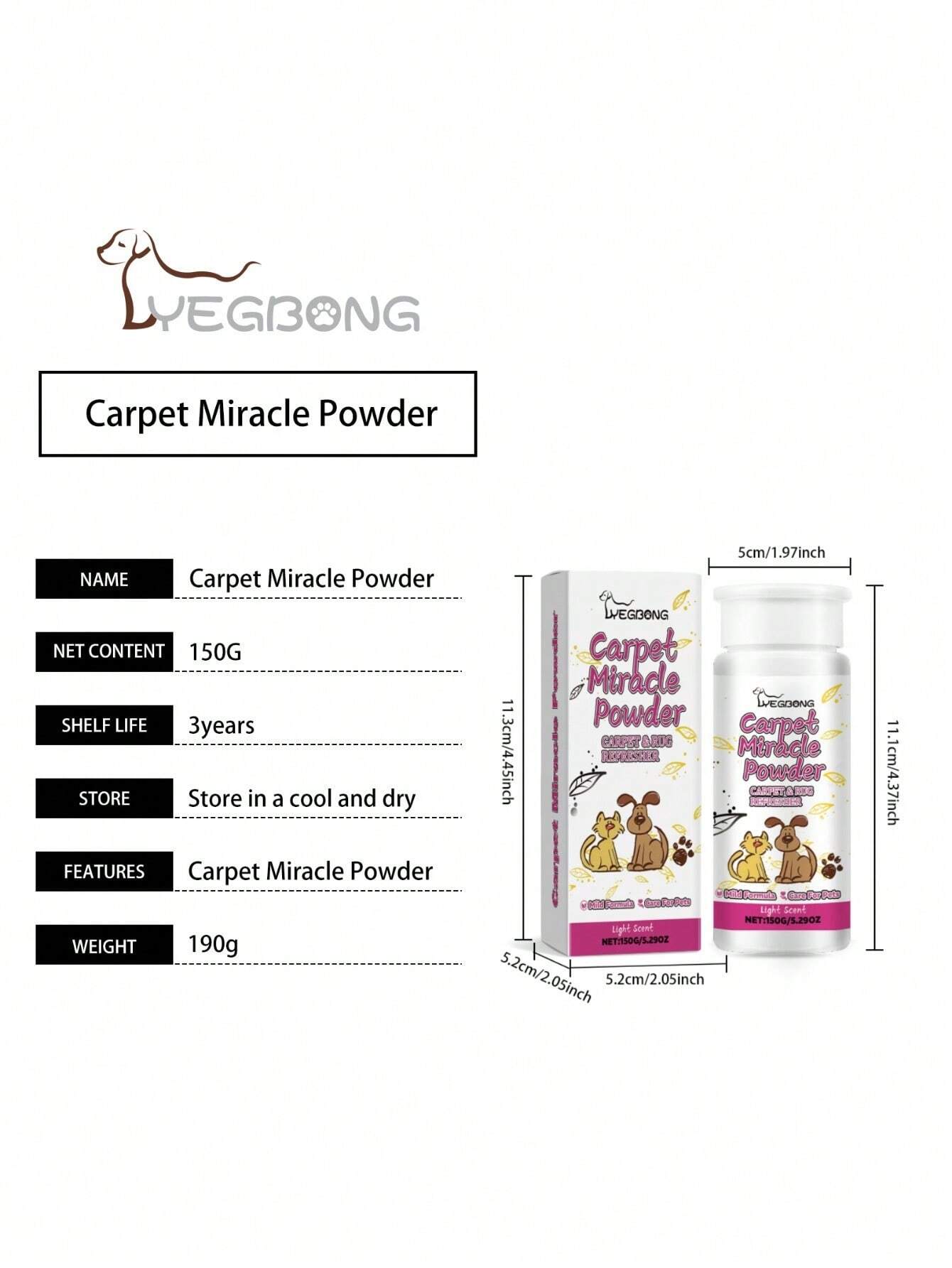 One Piece Household Pet Carpet Deodorant Powder Cleaning Pet Carpet ...