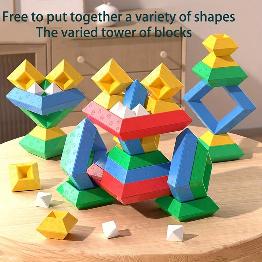Children's Pyramid Stacking Blocks - Educational Toys, Develop Sensory ...
