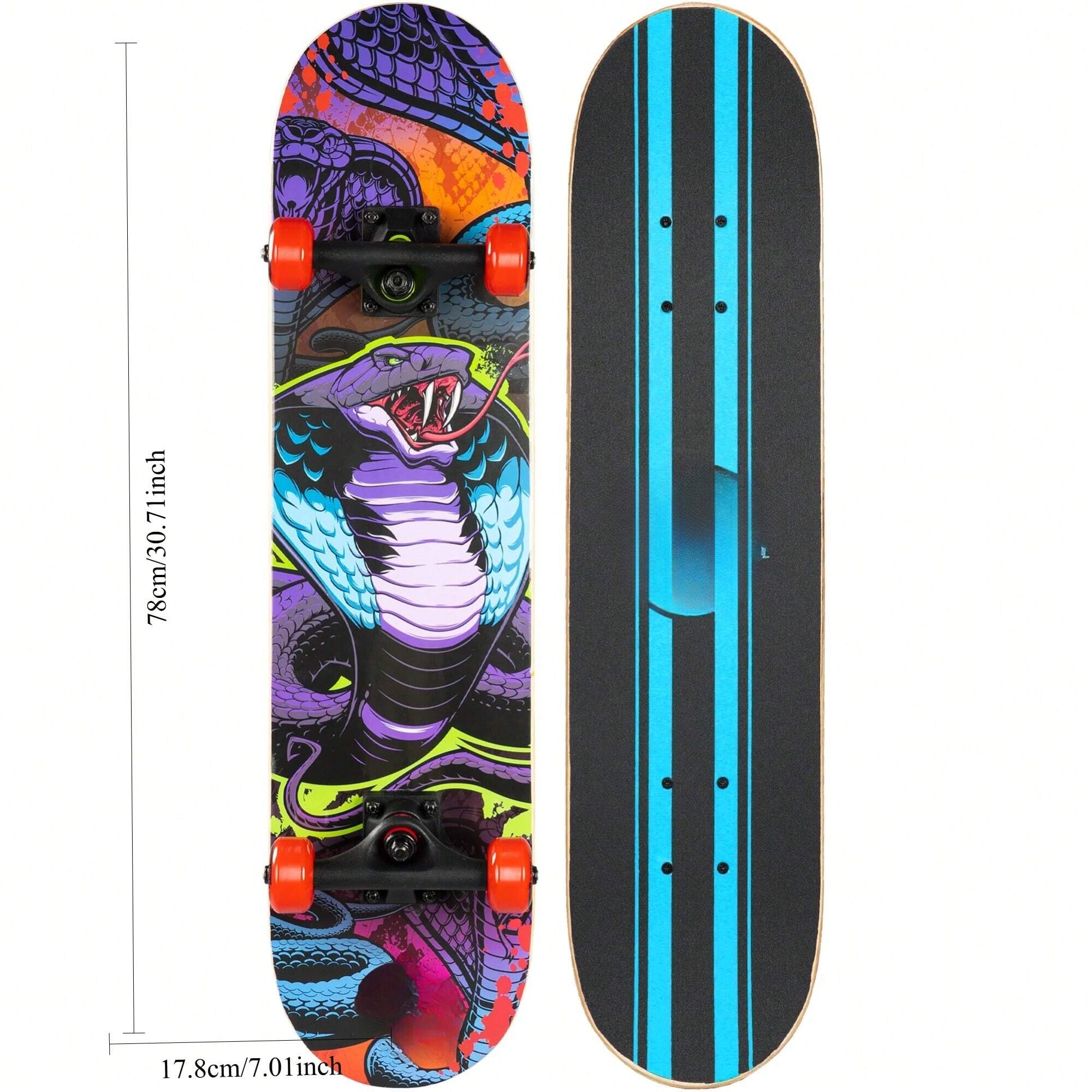 31 X 7 Inch Double Kicktail Beginner Complete Skateboard With Maple ...