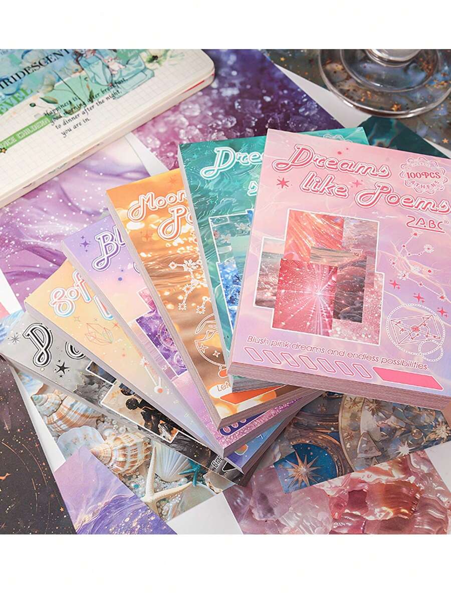 100pcs/Pack Material Paper Vintage The Stars And The Moon Shine ...