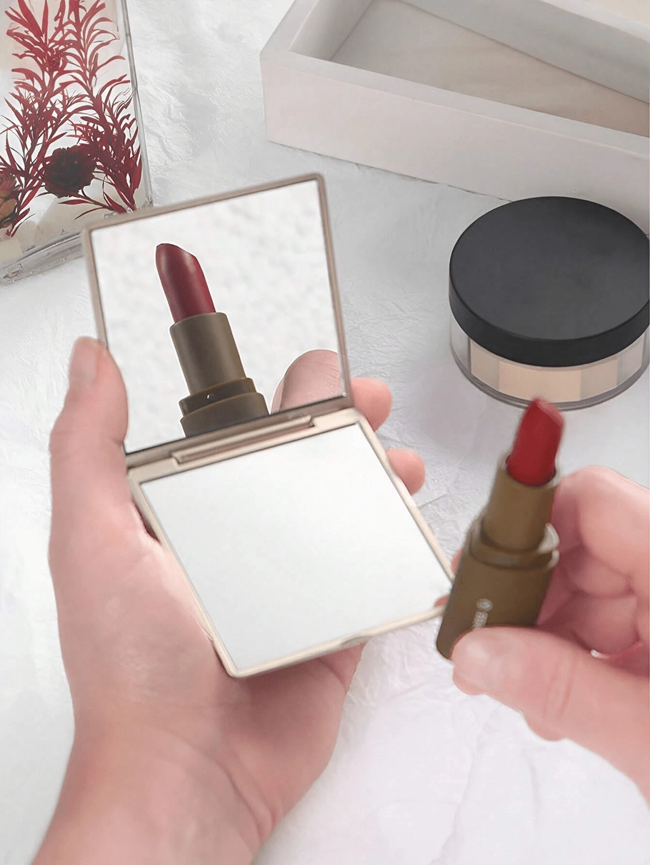 18/3pcs Rose Flower Mirrors, Gold-Plated Rose Pattern Mirrors, Rose ...