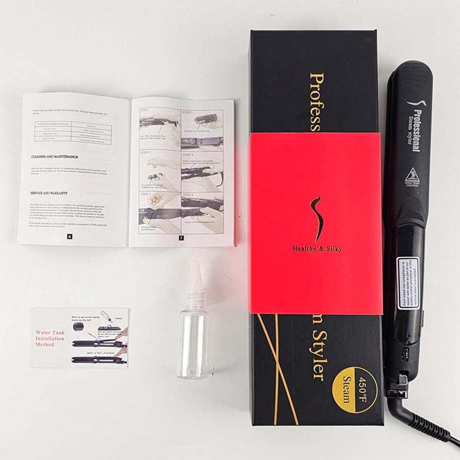 Steam Straightener For Hair Professional Steam Flat Iron Salon Ceramic Tourmaline Vapor Steam ...