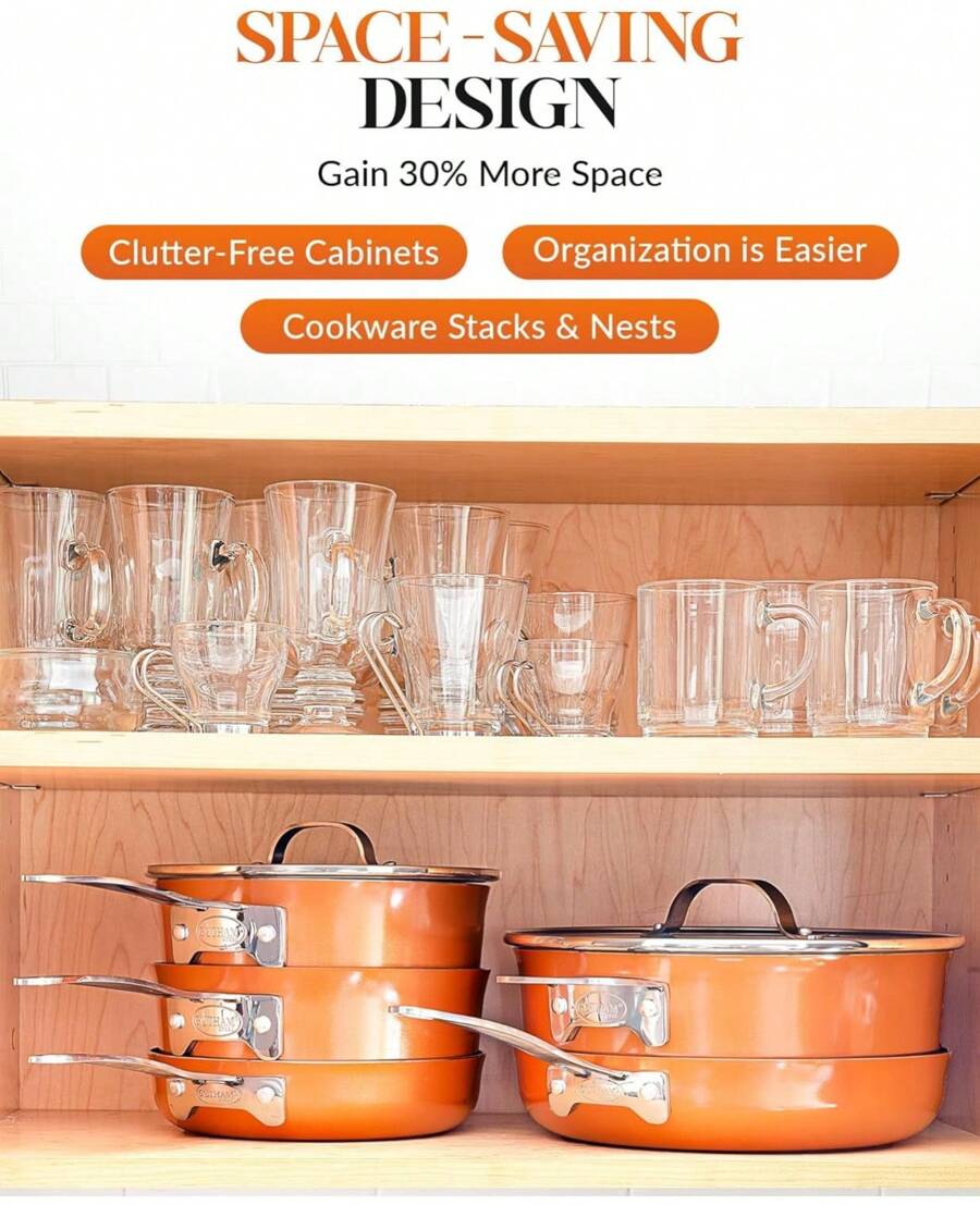 Gotham Steel Nonstick Pots And Pans 10 Piece Set Ceramic Cookware ...