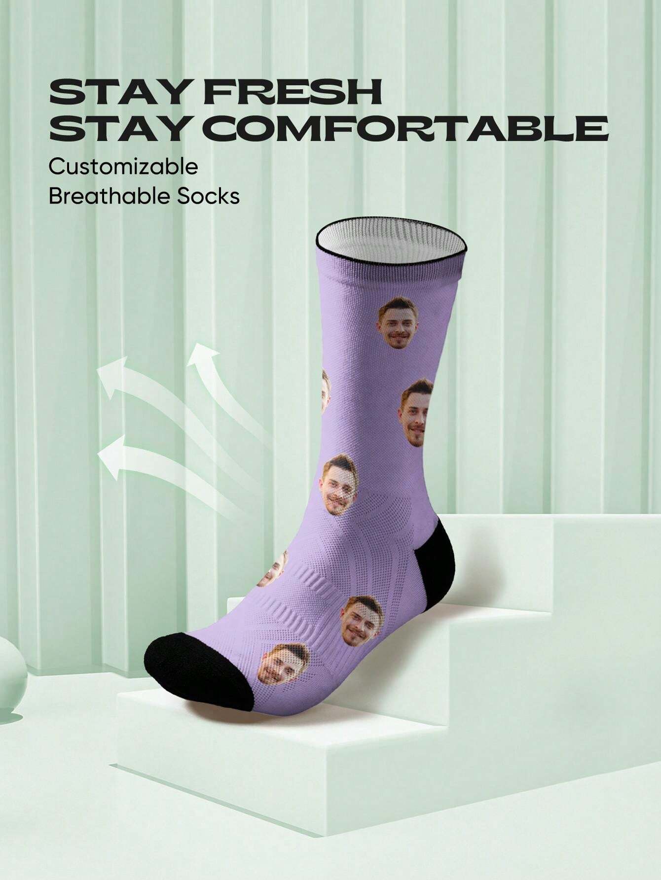 1 Pair Custom Face Socks, Custom Photo Sock, Custom Printed Socks ...