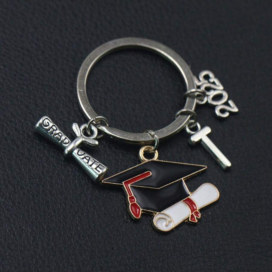 Doctoral Cap, Graduation Cap With Tassel, 26 Alphabet Letter Key Chain ...