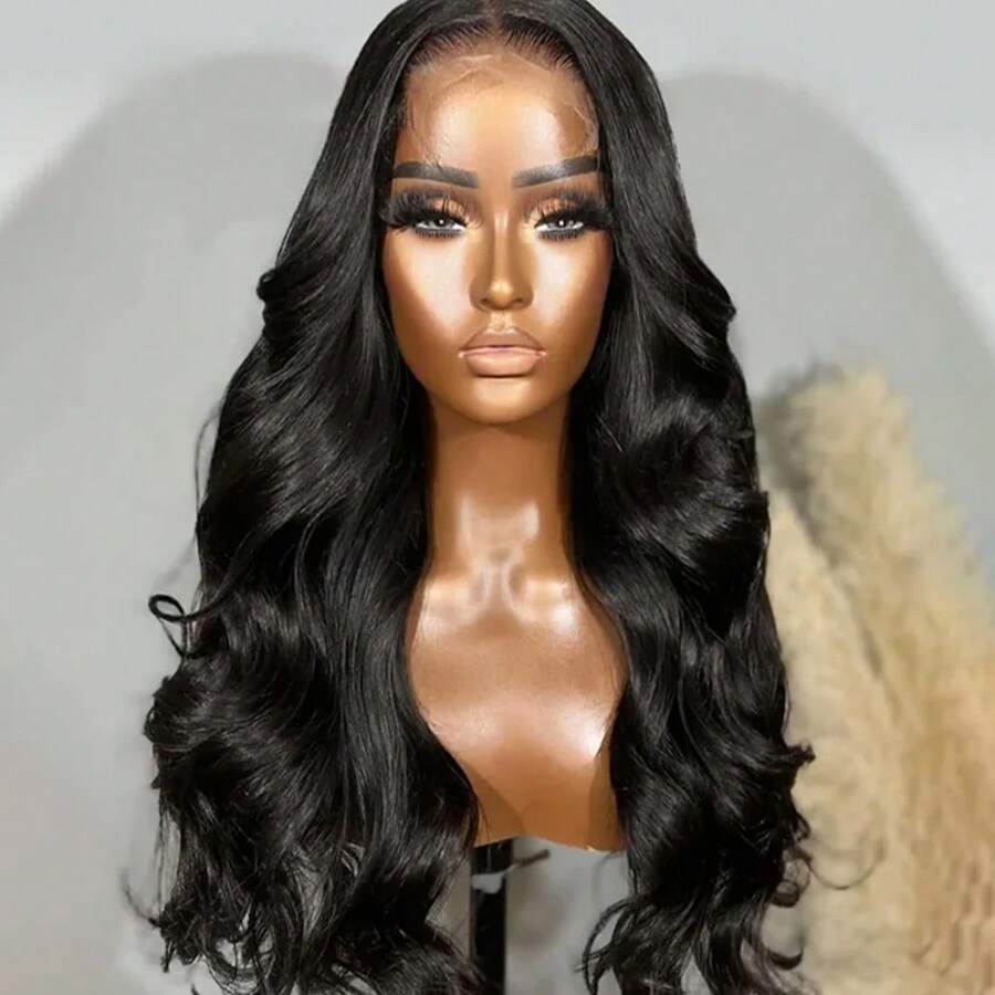 24 Inch Body Wave Lace Front Wig 180% Density Glueless Heat Resistant ...