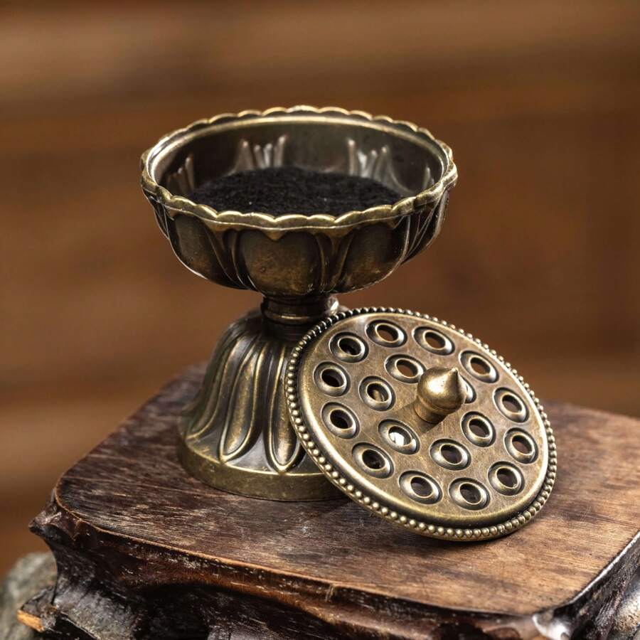 1pc Vintage Lotus Lamp Metal Incense Burner, Agarwood Incense Burner ...