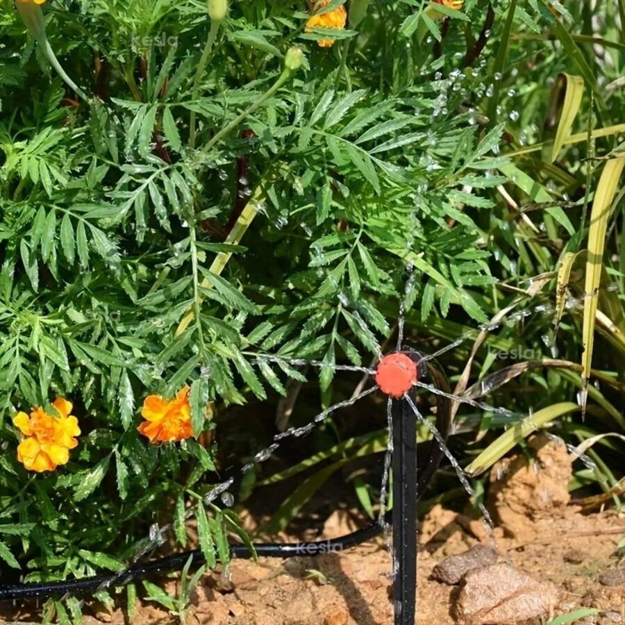 Gardening Drip Irrigation System, Red Dual Outlet Emitter Irrigation ...