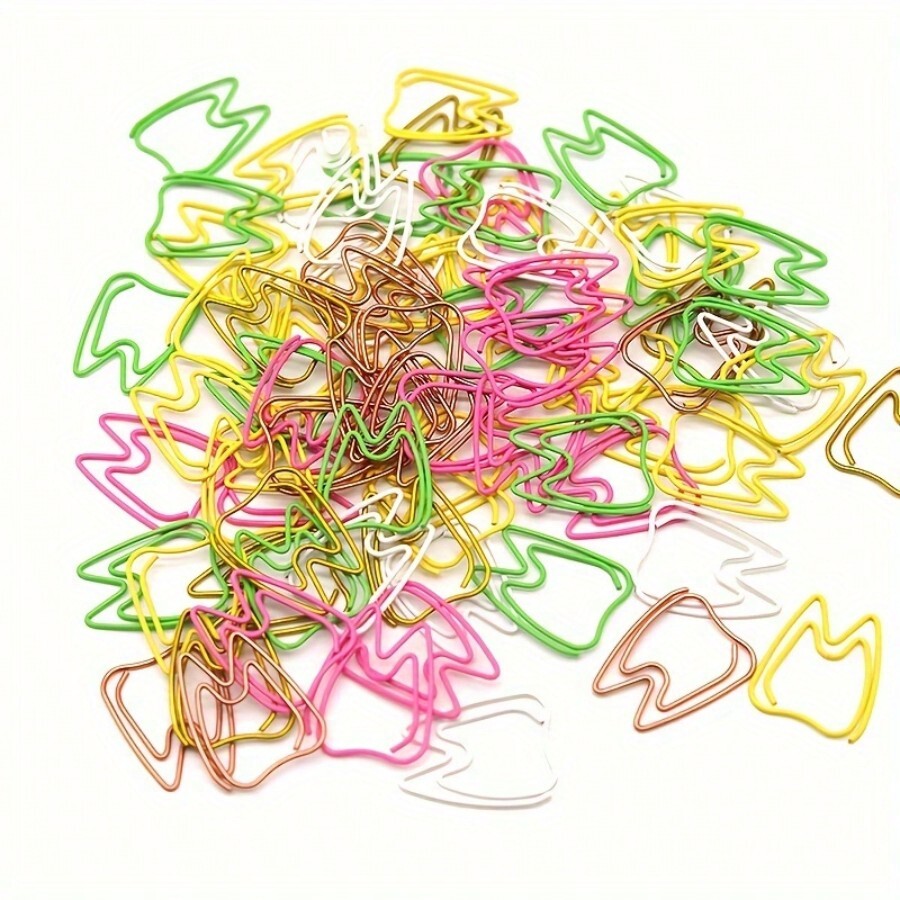20pcs Tooth-Shaped Paper Clips, Multicolor Creative Iron Bookmarks ...