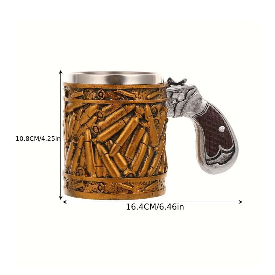 Creative Revolver Bullet Shaped Cup, Unique Handgun Style Beer Mug ...