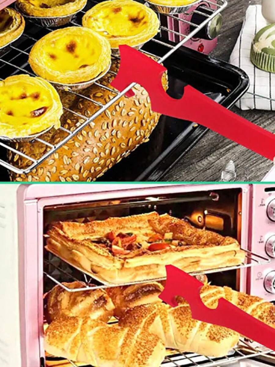 2pcs/1pc Kitchen Oven Sliding Tongs, Air Fryer Sliding Tongs, Silicone ...