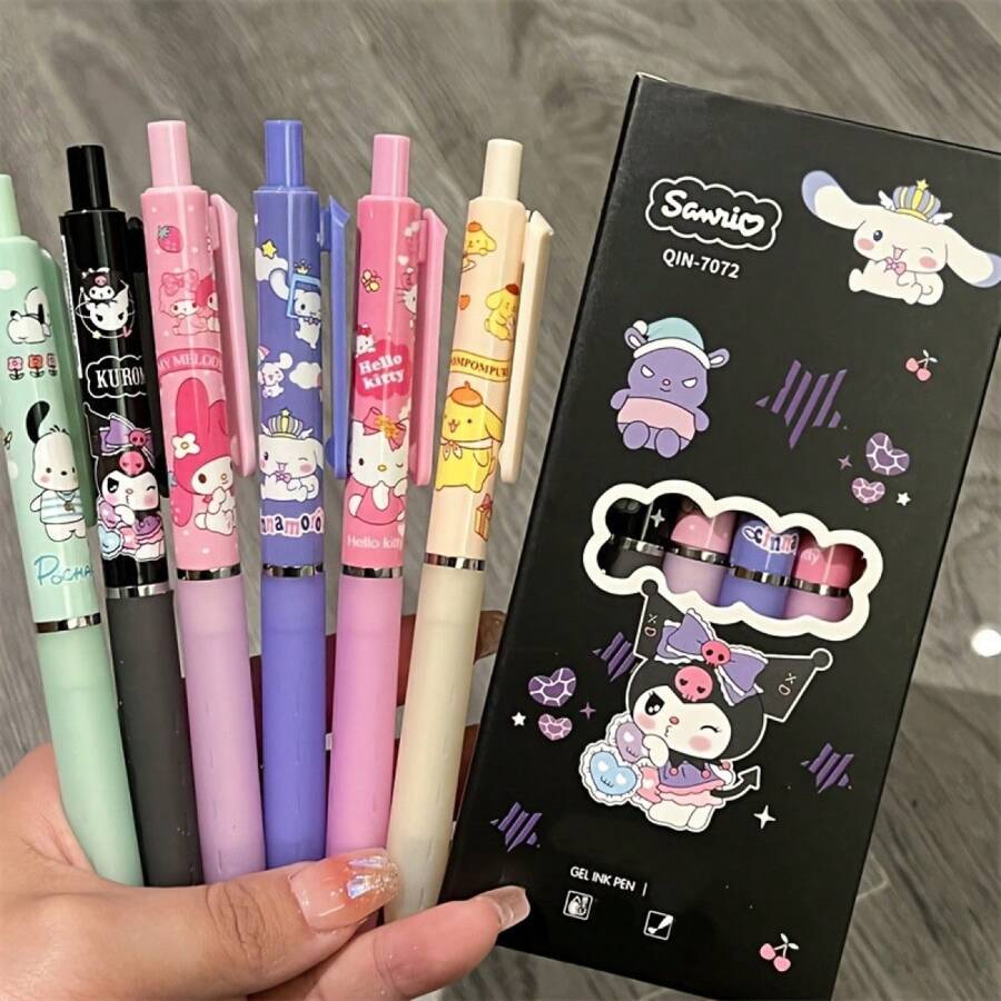 Sanrio Sanrio Black Neutral Pen Set - Smooth Writing, Waterproof Ink ...