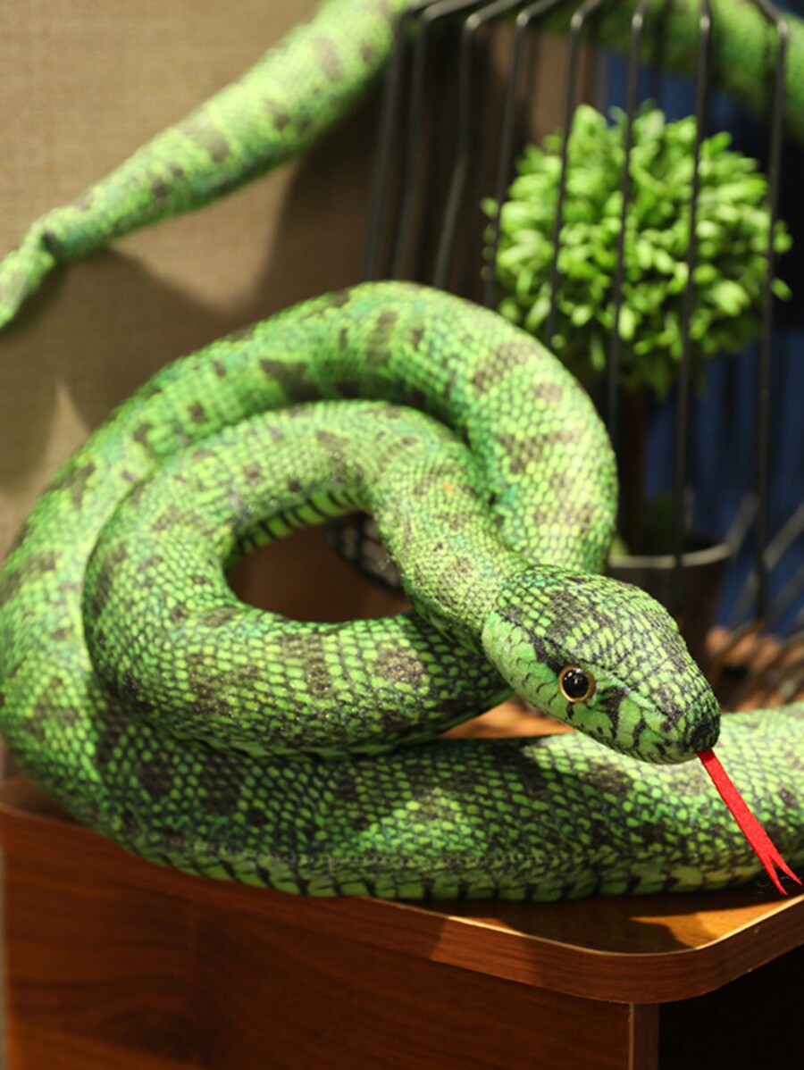 Simulation Snake Stuffed Animal Plushies Toy Large Realistic Green ...