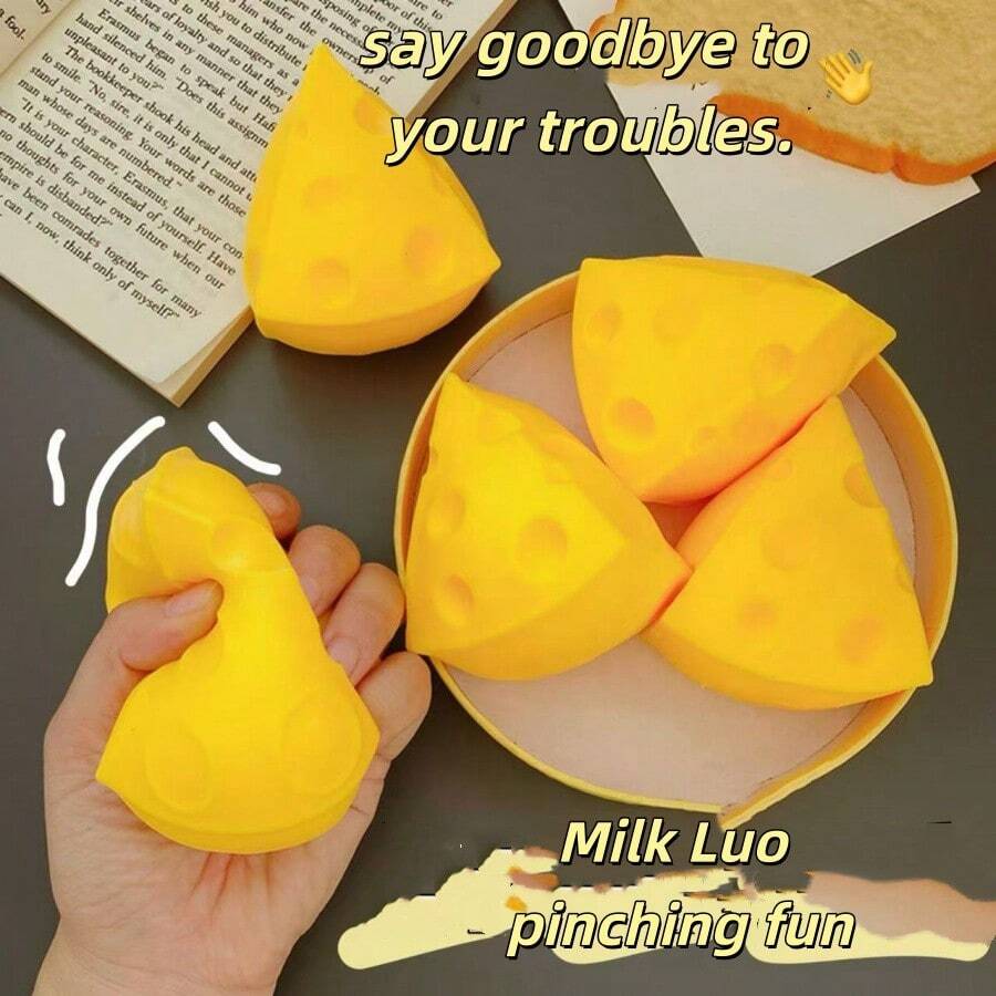 New Hot-Selling Squishie Cheese Toys, Stress Relief Soft Squishy ...
