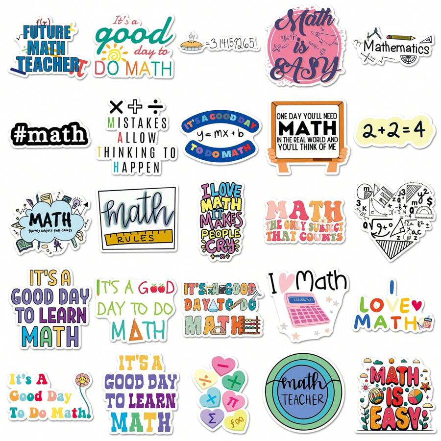 50PCS Math Stickers Vinyl Aesthetics Stickers For Scrapbooking, Diary ...