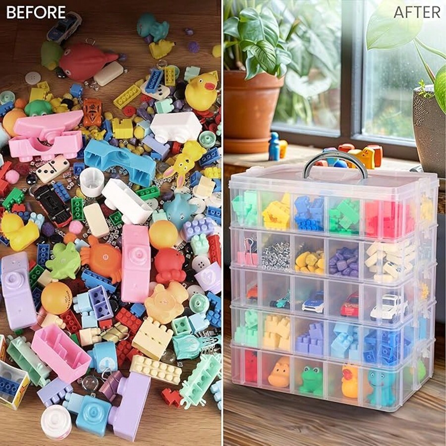 Sortierbox für Kleinteile mit 50 Fächern - Aufbewahrungsbox mit Fächern ...