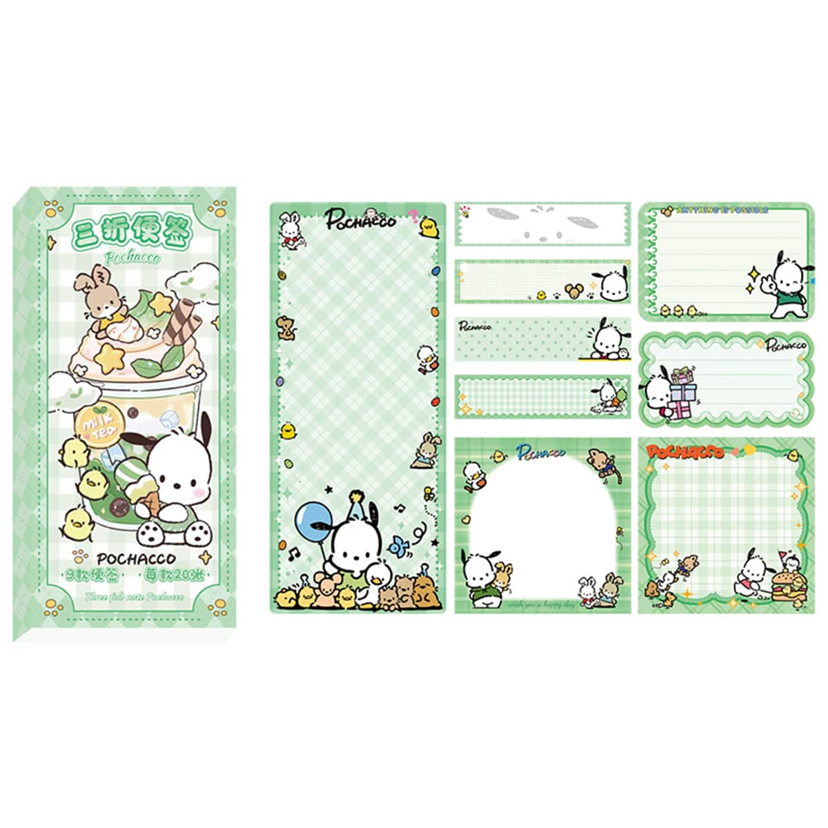 Sanrio 180 Self-Adhesive Sticky Notes, - Cute Cartoon Sticky Note Pads ...