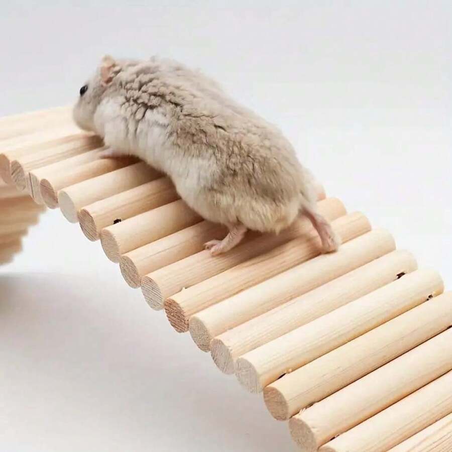 1 Pc Wooden Mouse Ladder Bridge - A Fun Climbing Toy For Small Animals ...