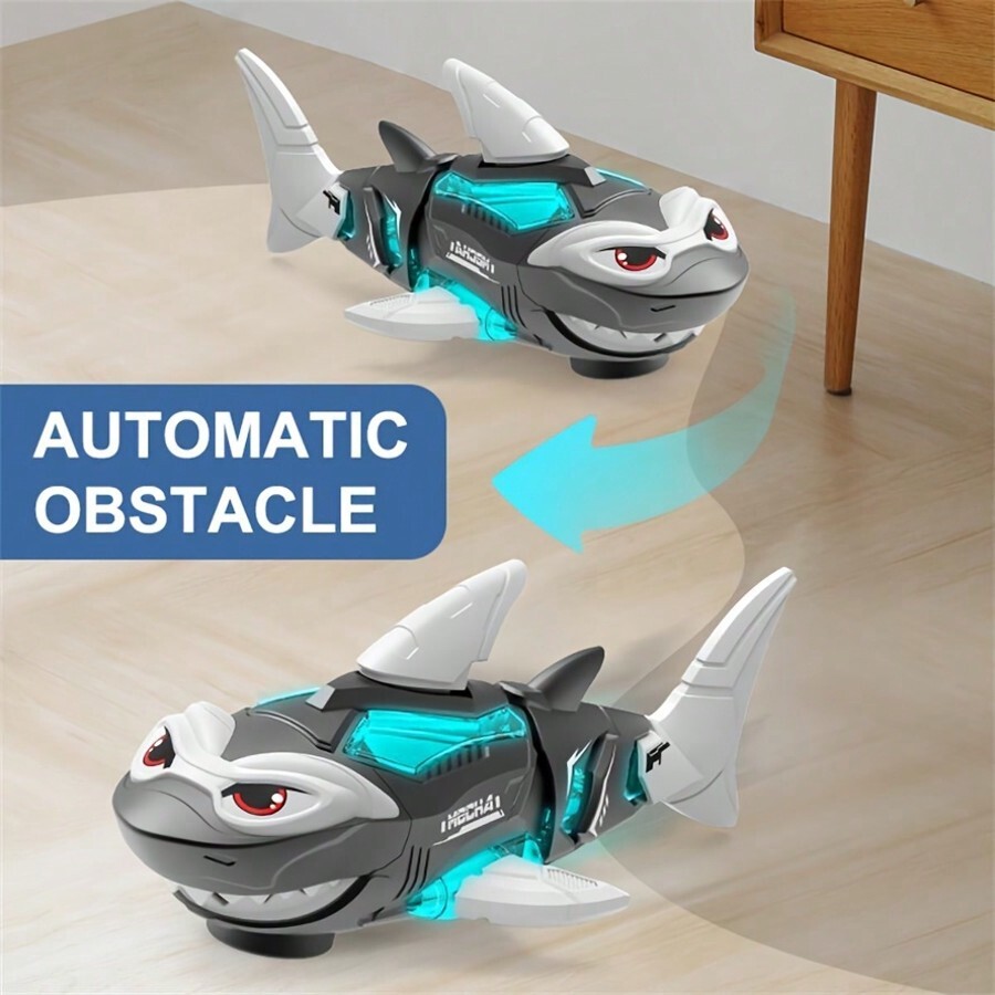 Interactive Mechanical Shark Toy With Articulated Tail And Mouth, LED ...