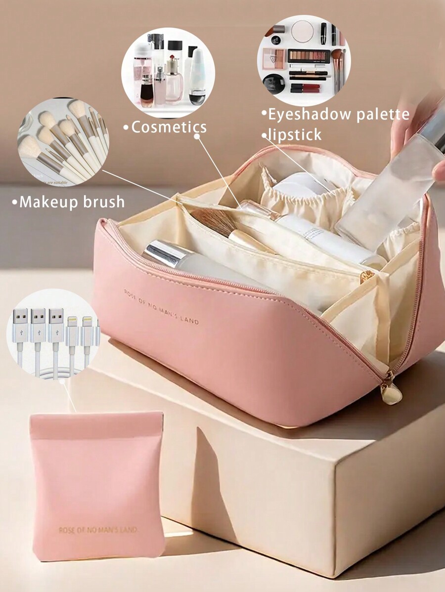 2/1pc Travel Makeup Bag, Large Capacity Waterproof Cosmetic Organizer ...