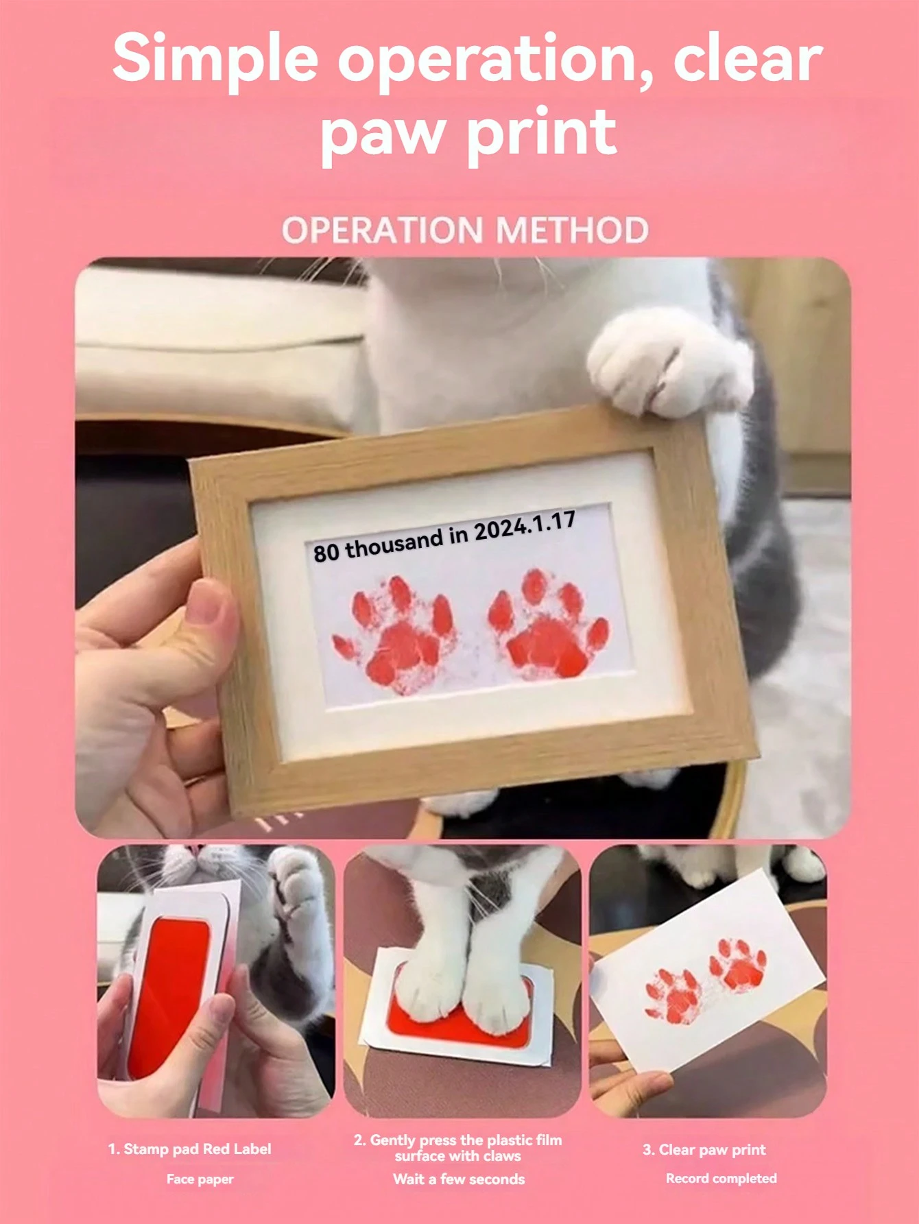 Pet Paw Print Ink Pad For Dogs And Cats, Touchless Ink Pad Pet ...