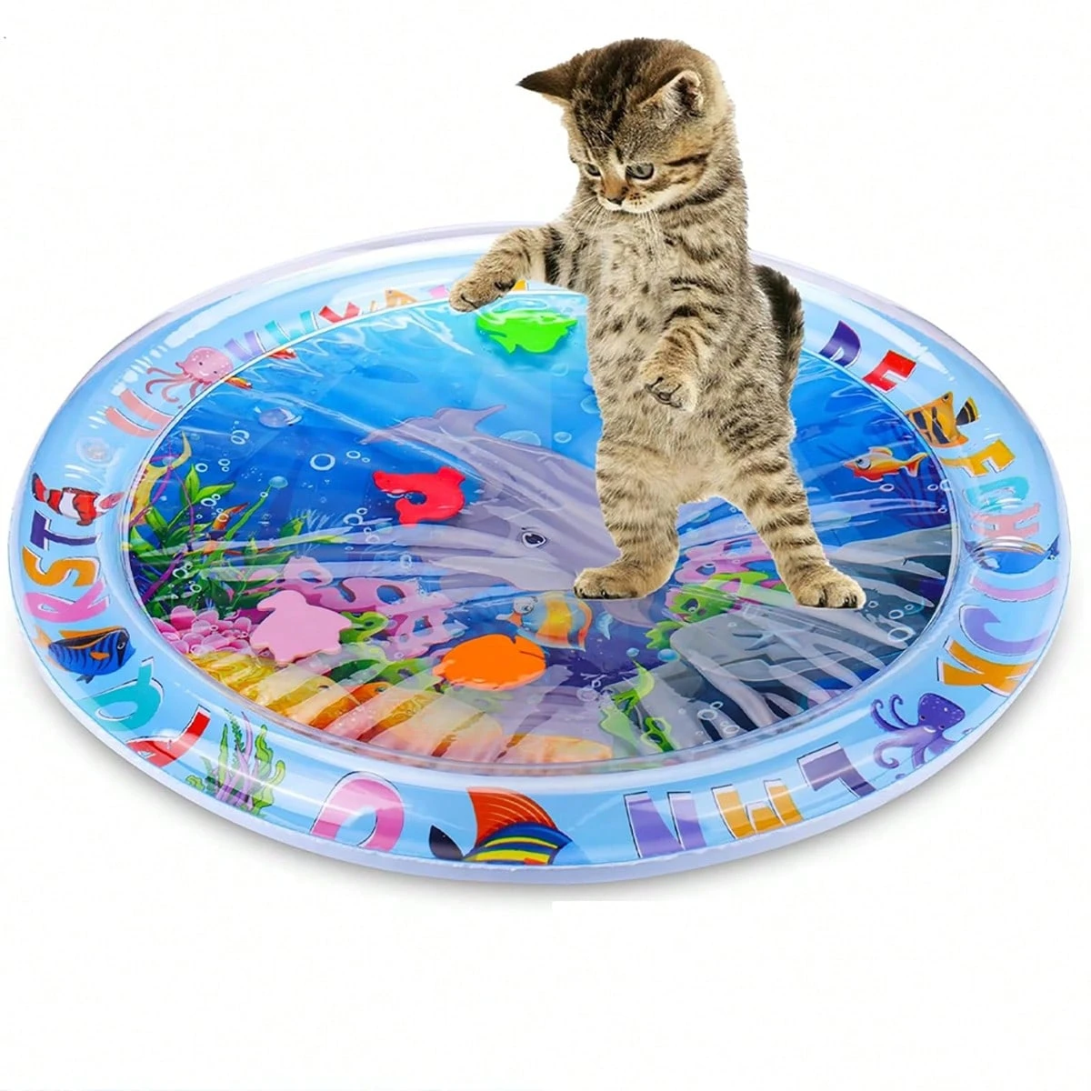 1pc Interactive Water Sensation Cat Play Mat, Boredom Relief PVC Pad ...