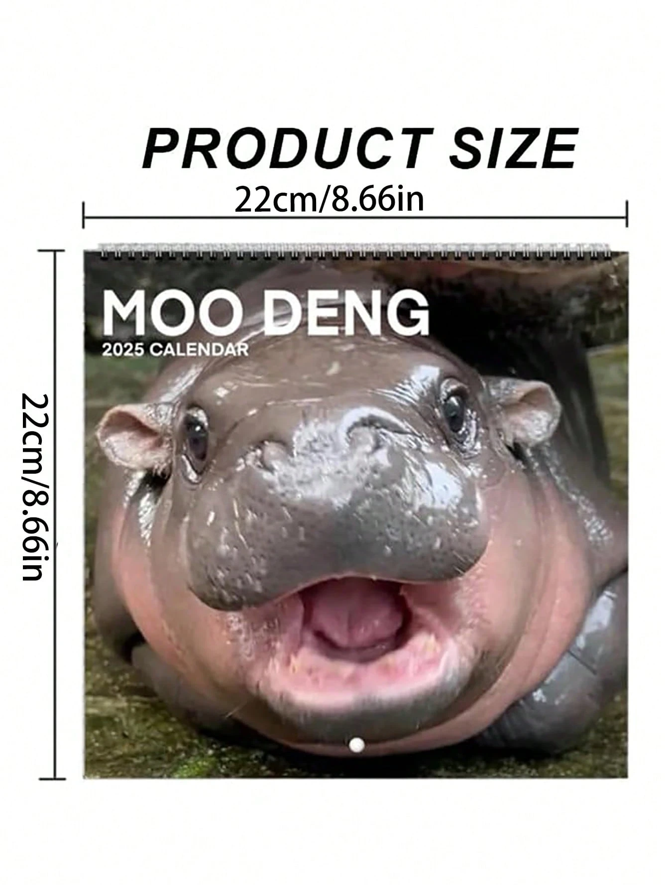 1 pieza Calendario de 2025 de Moo Deng, calendario de 12 meses de Moo ...