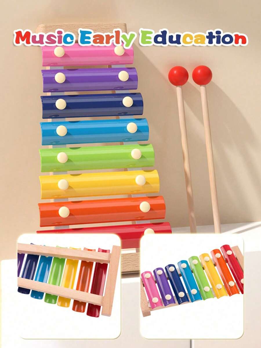 5-IN-1 Toddler Musical Instruments, Wooden Percussion Instruments For ...