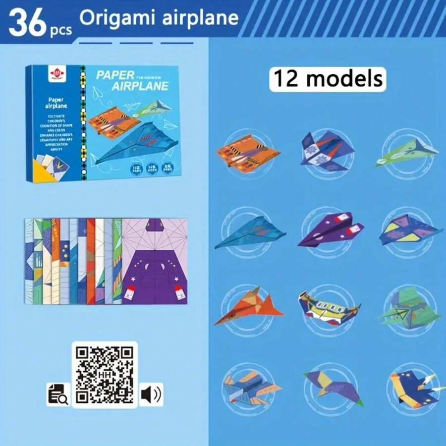 36 Paper Airplane Folding Book, 3D Pop-Up Paper Folding Handbooks, DIY ...