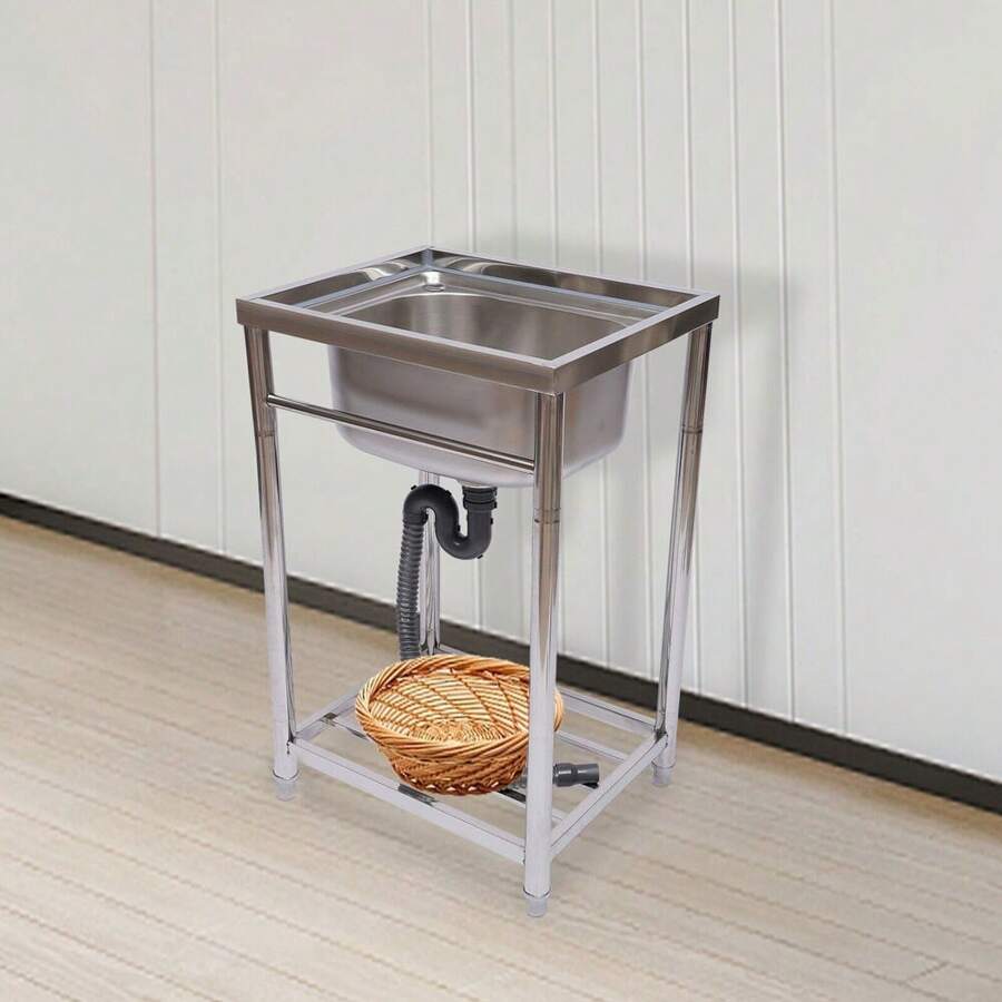 Commercial Single Bowl Basin Sink Stainless Steel Utility Sink 1 ...