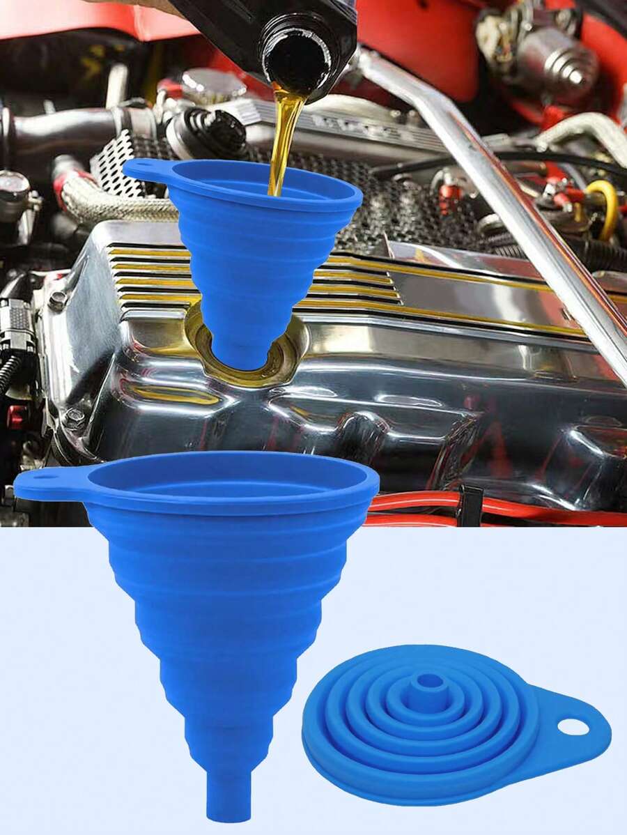 Easy-Pour Silicone Funnel With Extendable Long Neck For Oil Changes ...