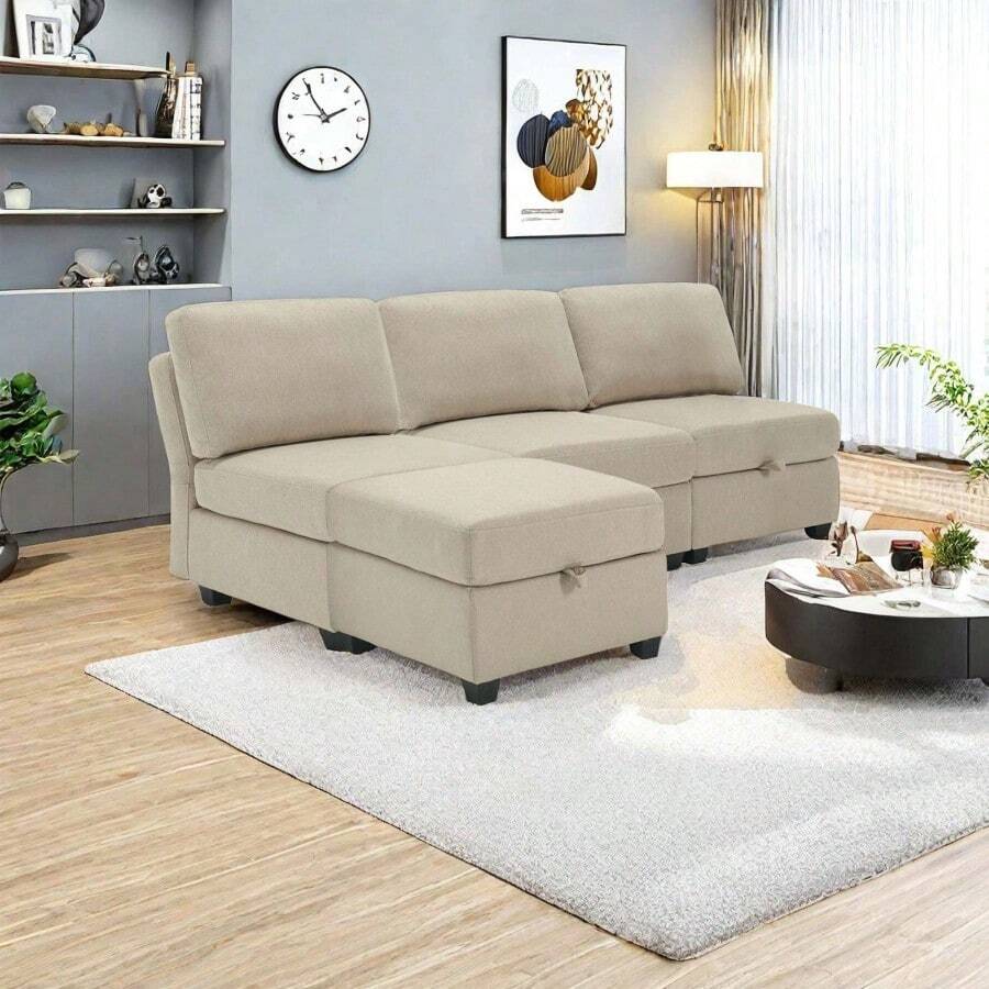 Convertible Sectional Sofa With Chaise L Shaped Sofa Couch Modular ...
