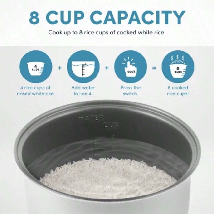 8 Cup Rice Cooker - Stainless Steel | SHEIN USA