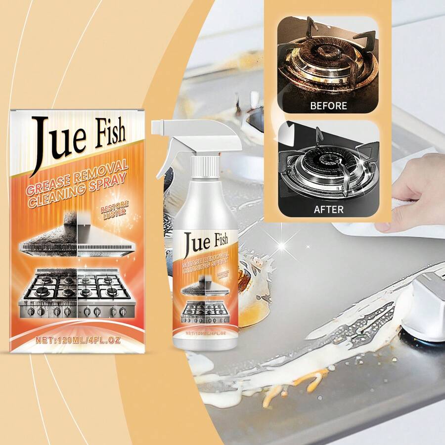 Jue-Fish Grease Remover Cleaning Spray Multi-Purpose Kitchen Counter ...