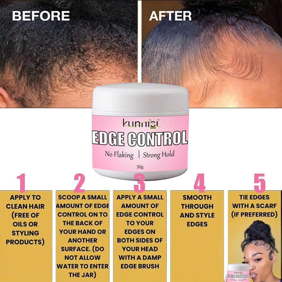 High Quality Edge Control With Castor Oil Water Based Extreme Hold Wax ...