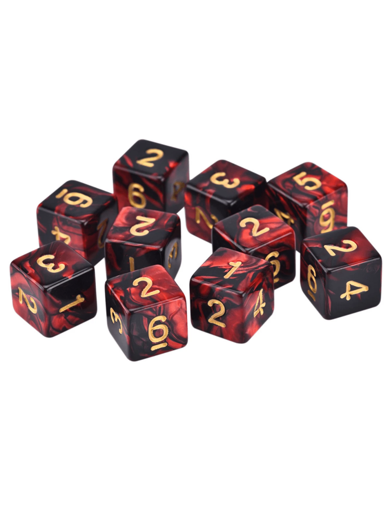 10pcs/Lot 6-Sided Polyhedral Dice Double-Colors D6 Acrylic Digital Dice ...