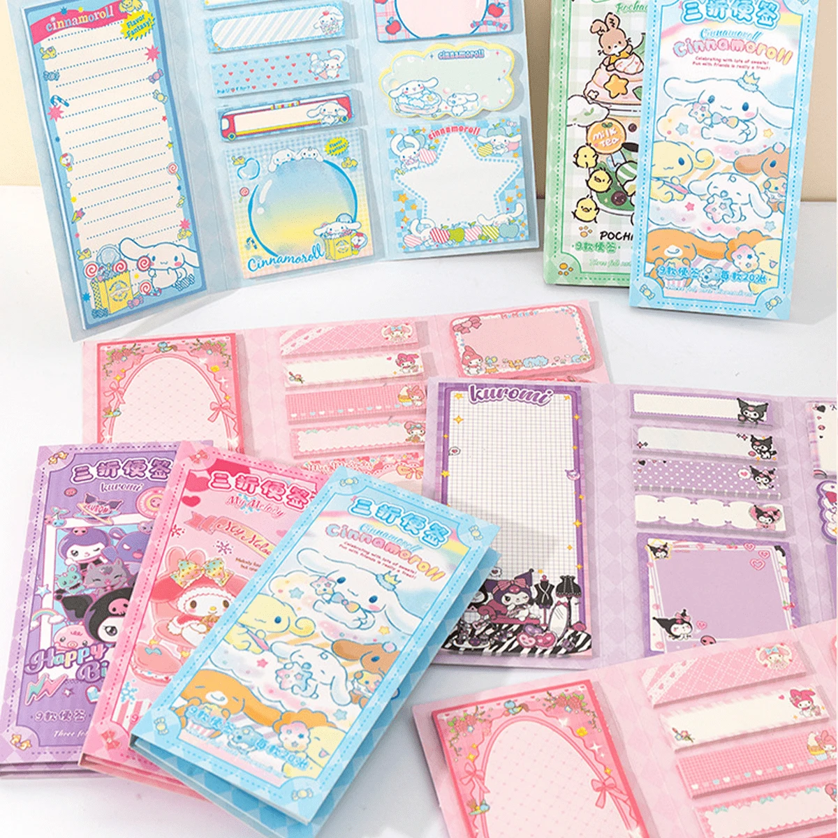 Sanrio 180 Self-Adhesive Sticky Notes, - Cute Cartoon Sticky Note Pads ...