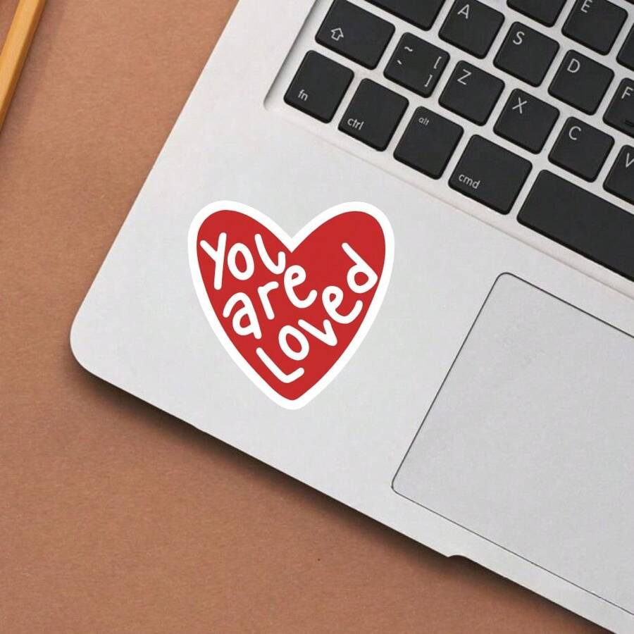 You Are Loved Heart Waterproof Sticker | Inspiring Sticker | Laptop ...