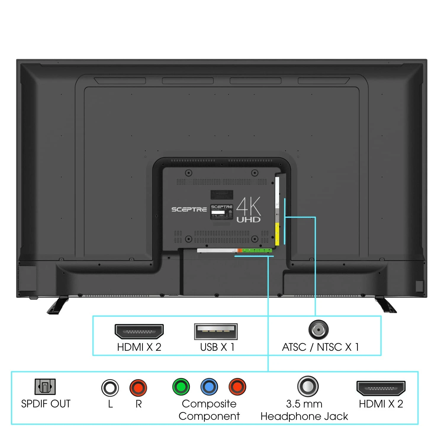 Sceptre 50" Class 4K UHD LED TV U515CV-U | SHEIN Singapore